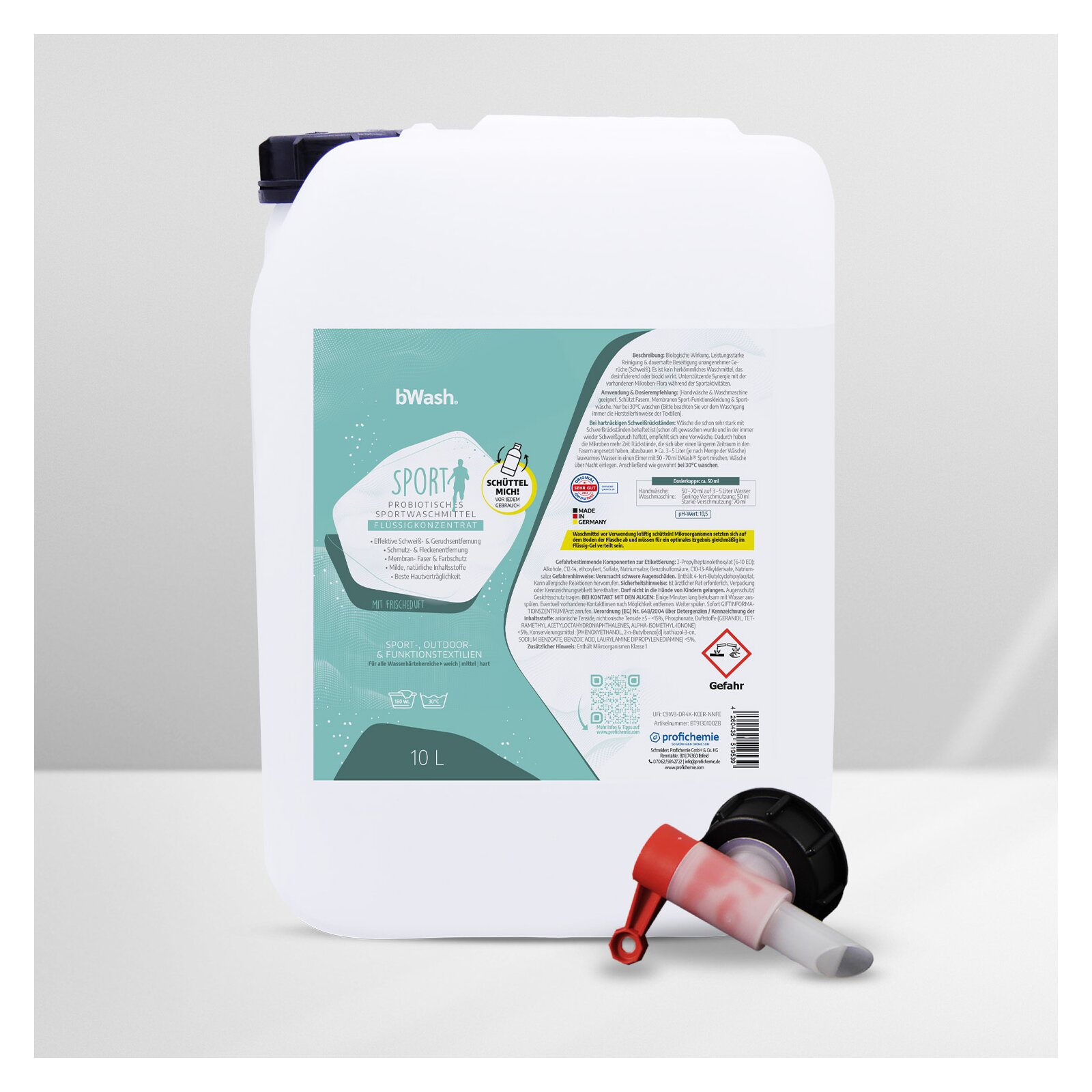 bWash® Sportwaschmittel Flüssigkonzentrat 10 Liter Kanister inkl. Aus ...